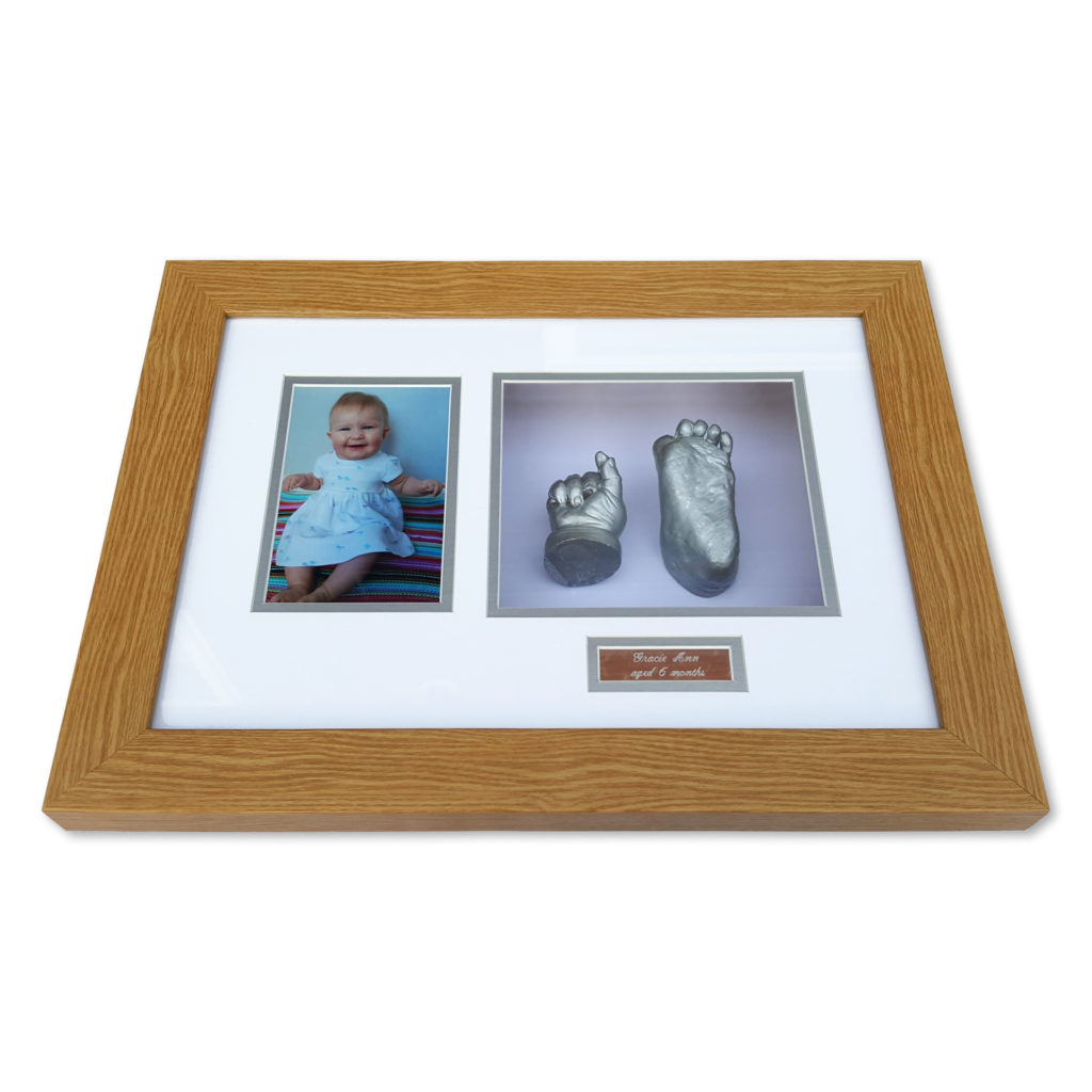Framed Baby Cast - Single Hand and Foot (with Photo)