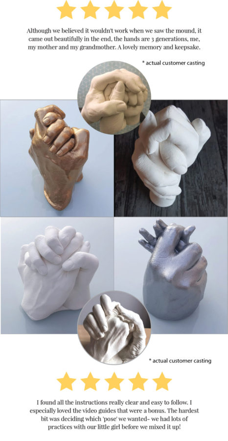 Holding Hands Couples 3D Casting Kit (ideal for 2/3 hands) | Casting Kits