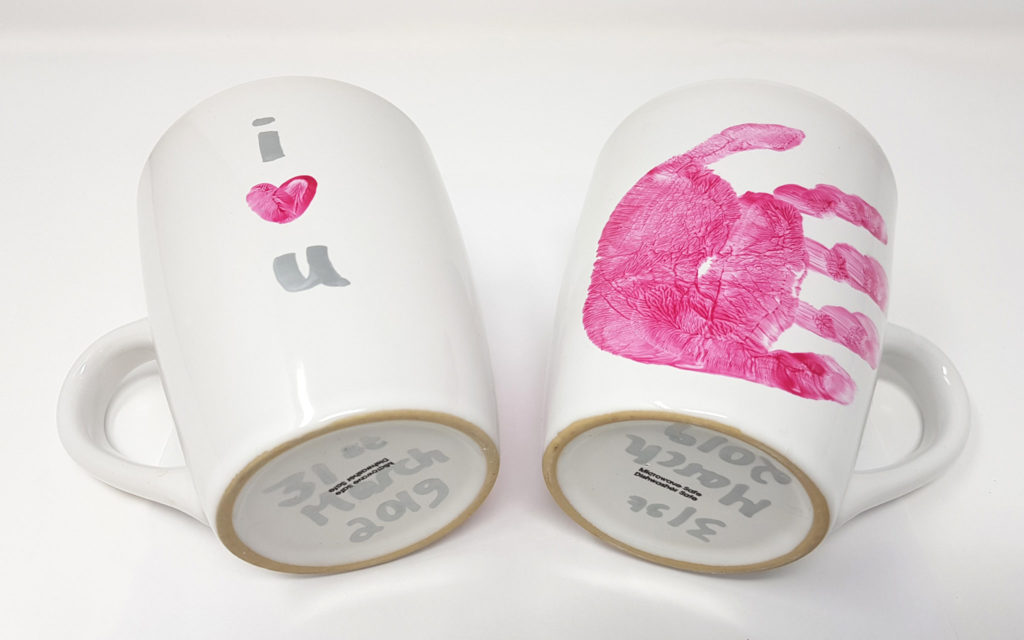 Handprint/Footprint Mug with Personalised Message & Date